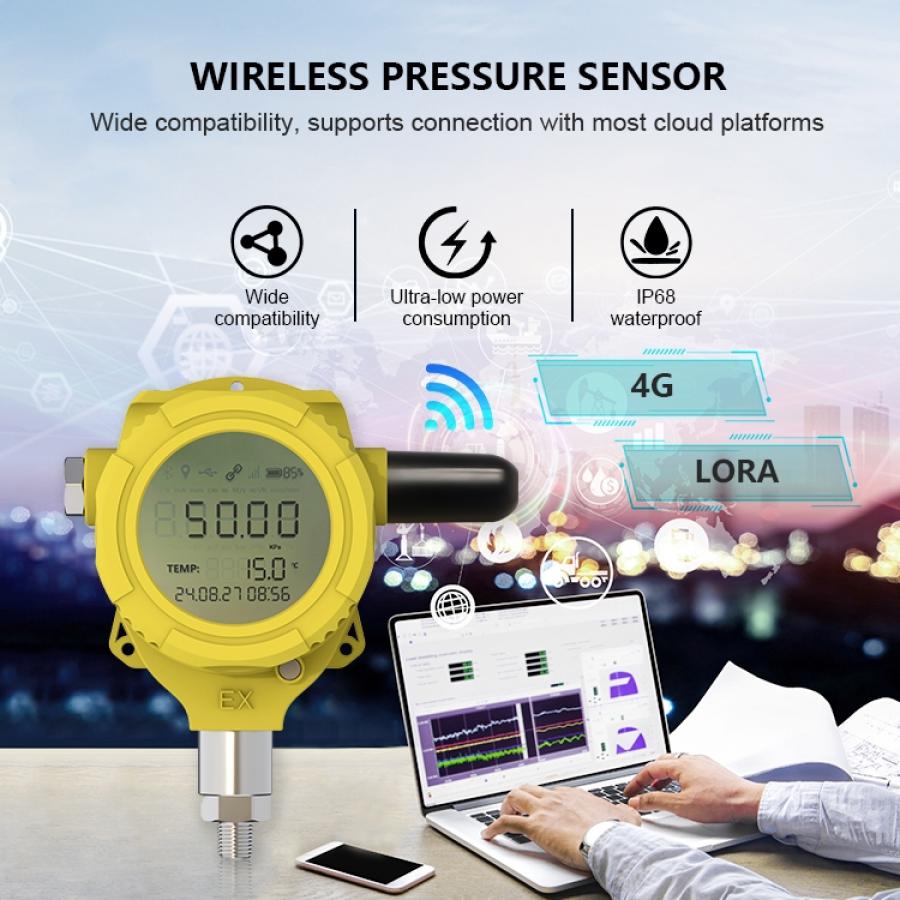 Smart Bluetooth IoT Pressure Sensor Wireless Hydraulic Gauge