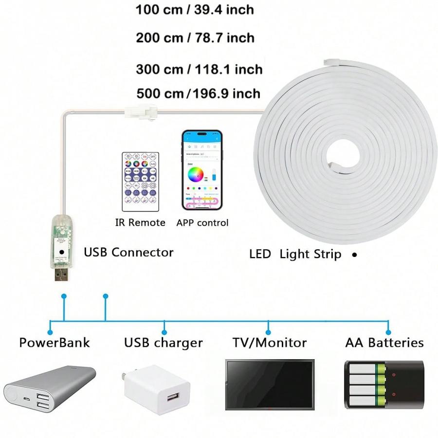 Lfon RGBIC Color Chasing Neon LED Rope Light with Remote and App Control
